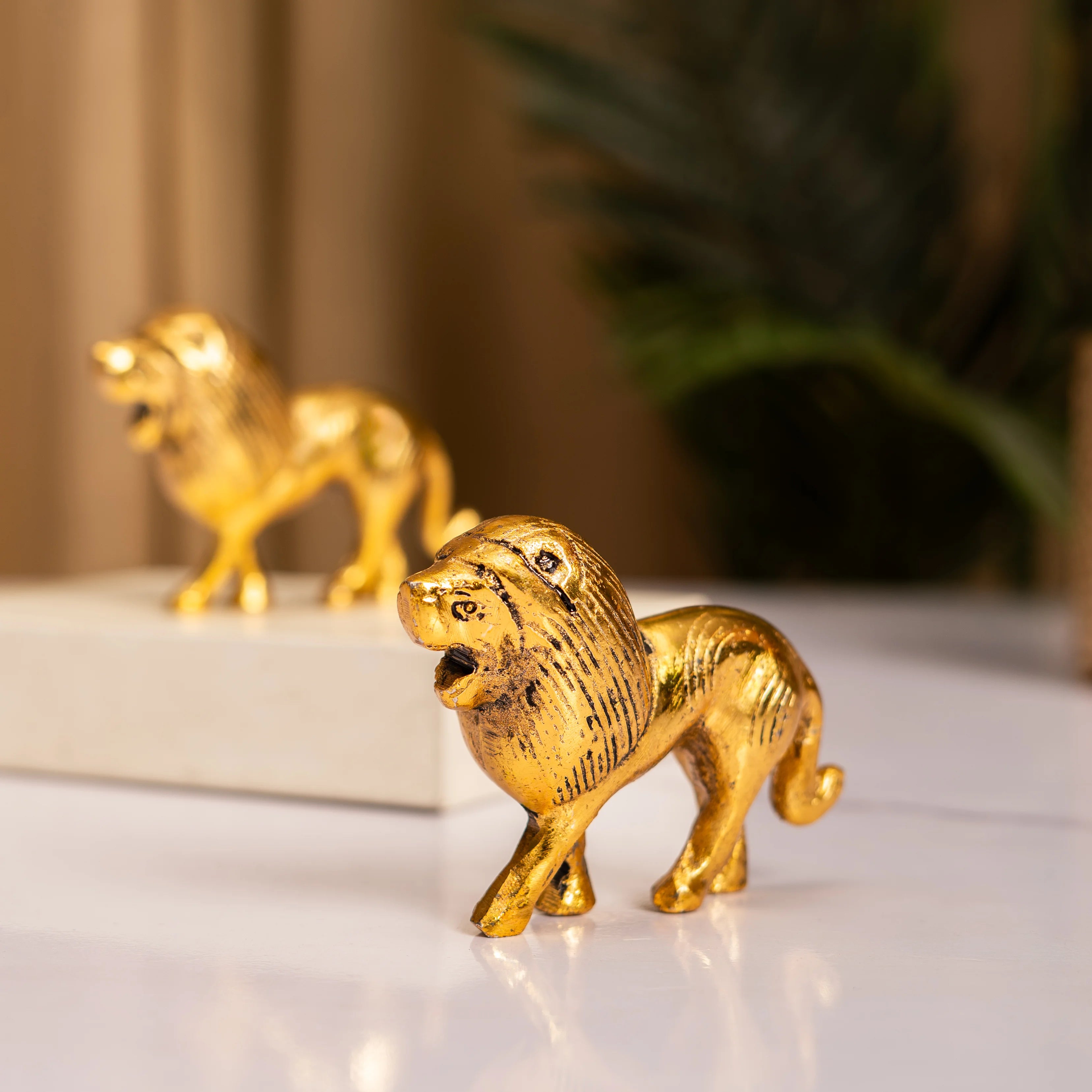 Shop German Silver Gold Lion Statue - Decorative Lion Showpiece | The ...