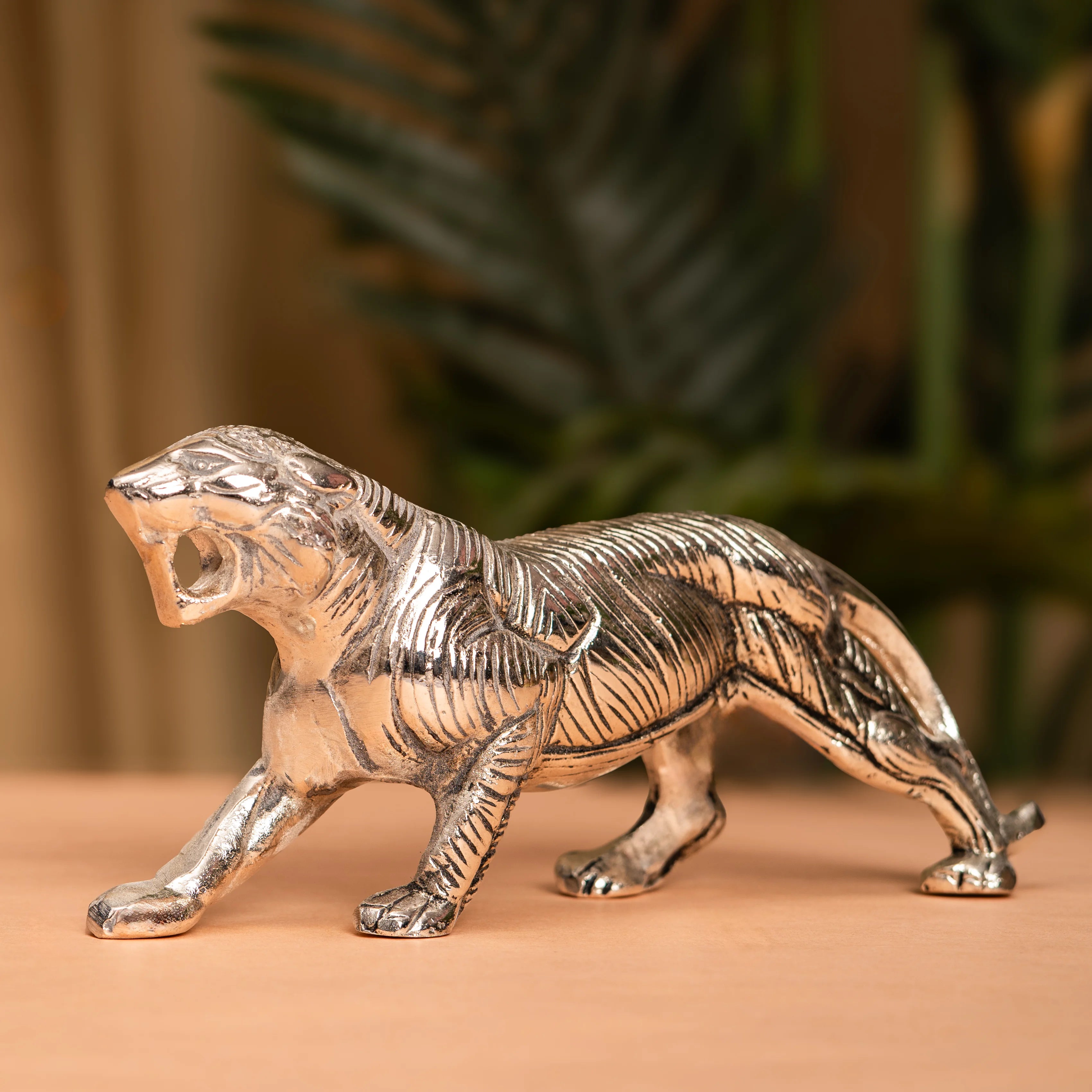 German Silver Tiger Showpiece - Set of 2 Tiger Statue | The Zappy Box