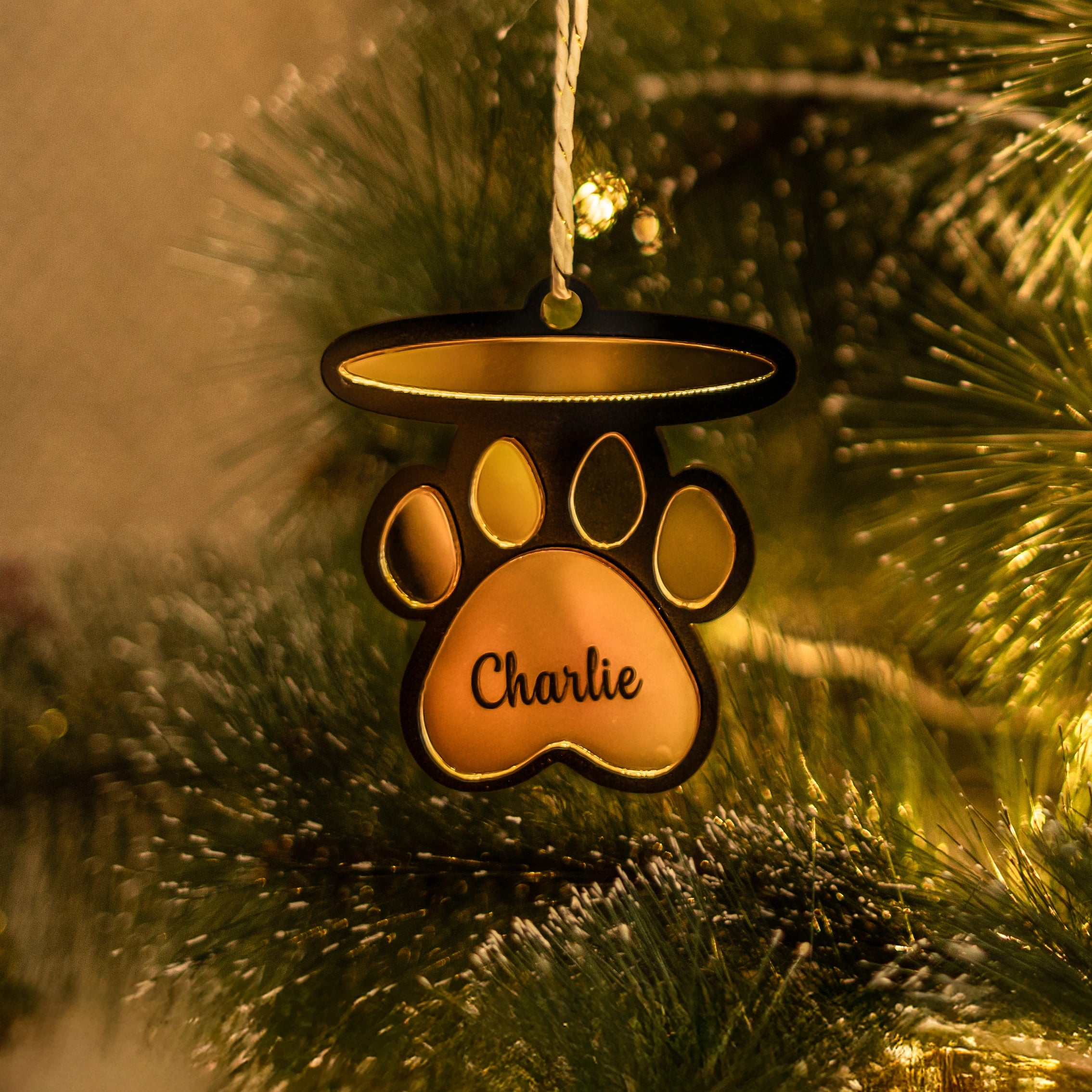 Custom Cat Paw Tree Hanging - Personalized Feline Holiday Ornament ...