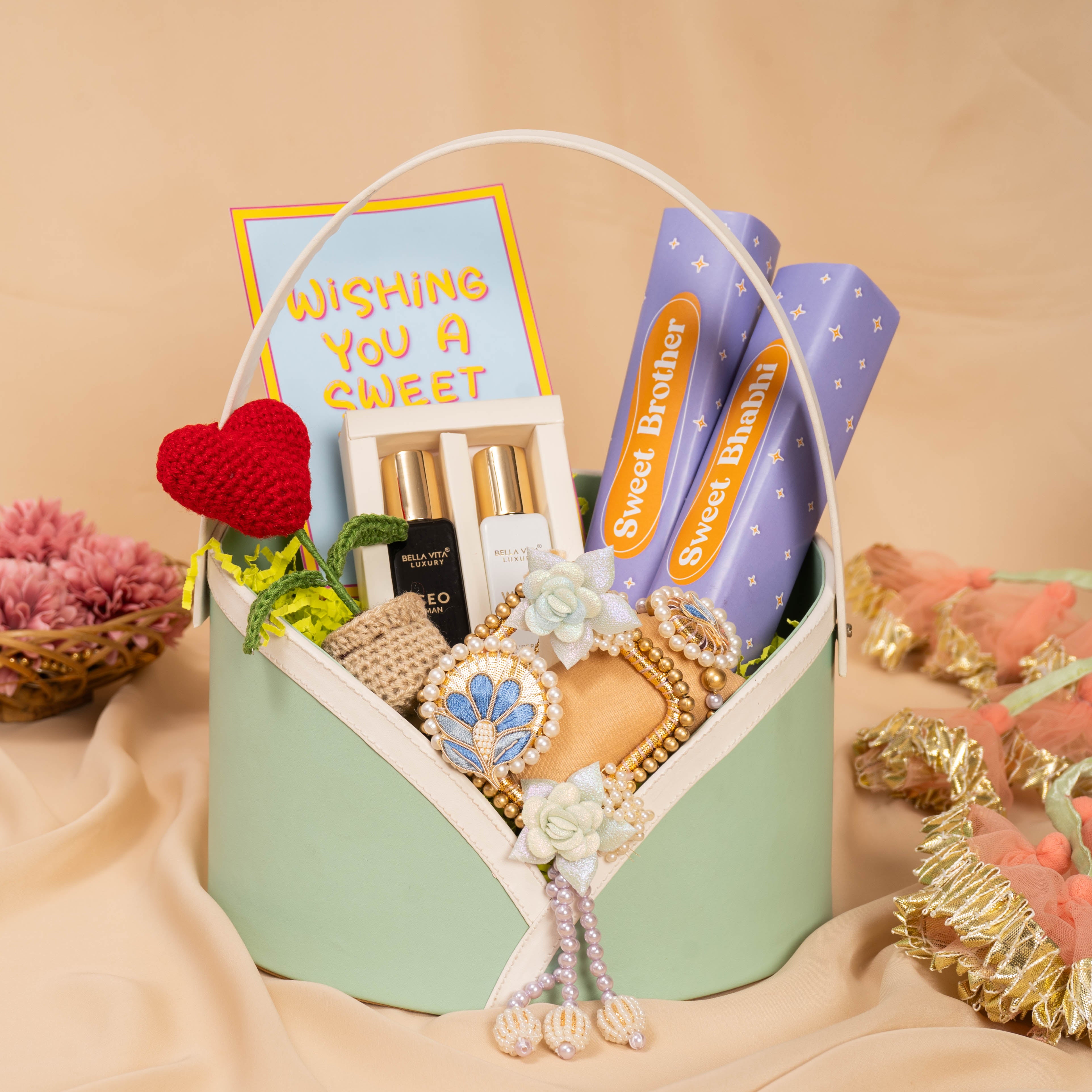 Sacred Rakhi Duo Gift Hamper for Bhaiya & Bhabhi | The Zappy Box