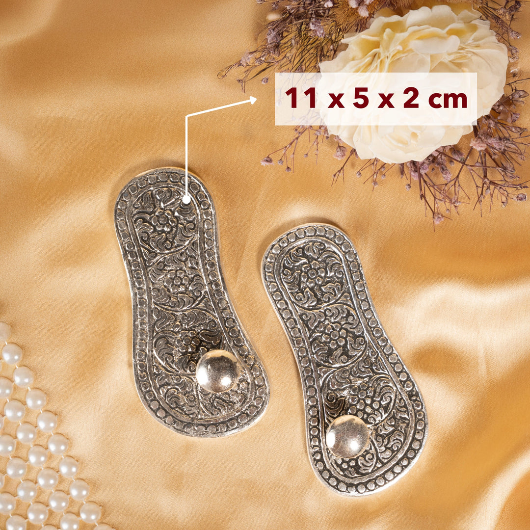 Divine Blessings German Silver Sacred Charan Paduka Set | The Zappy Box