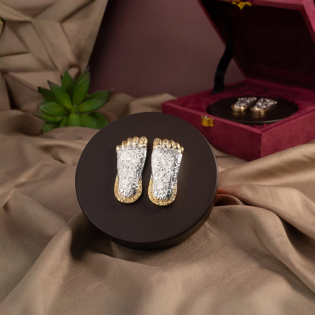 Pure Silver Charan Paduka - Set of 2 Divine Footprints | The Zappy Box