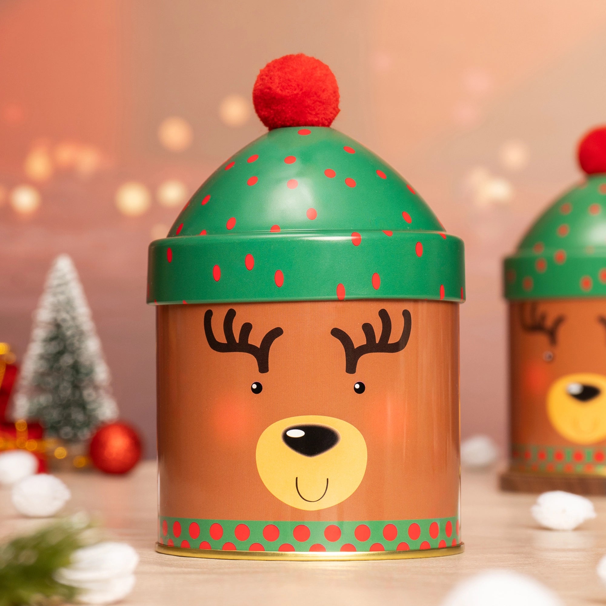 Rudolph Reindeer Tin Jar - Festive Christmas Treats Container – The ...