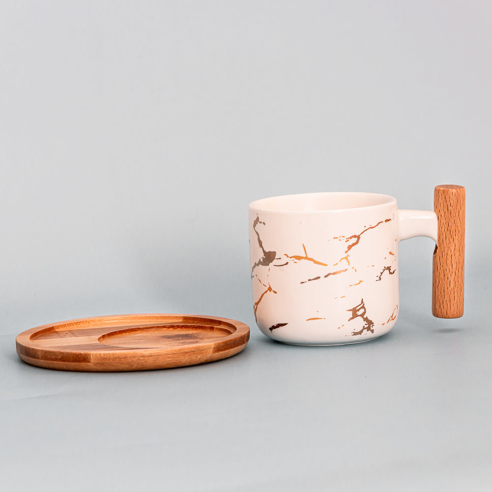 White Marble Cup and Saucer Set – The Zappy Box